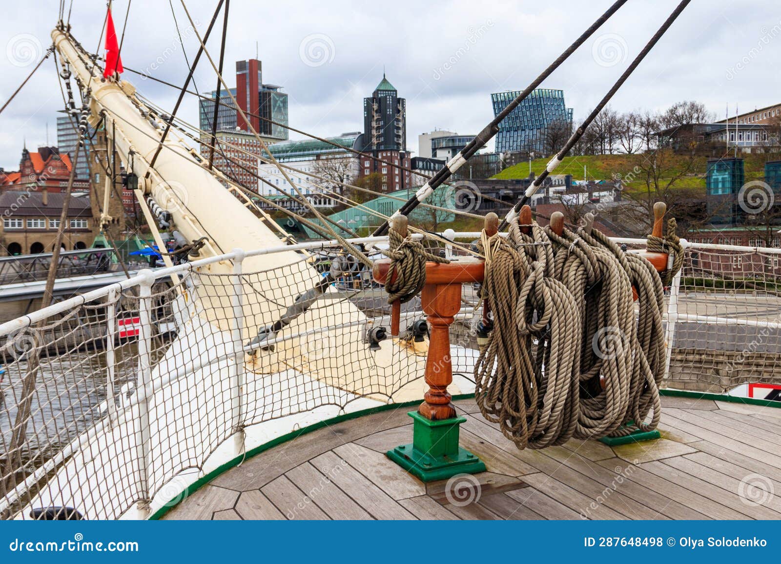 Nautical Ropes on Deck of a Large Ship Stock Photo - Image of object ...