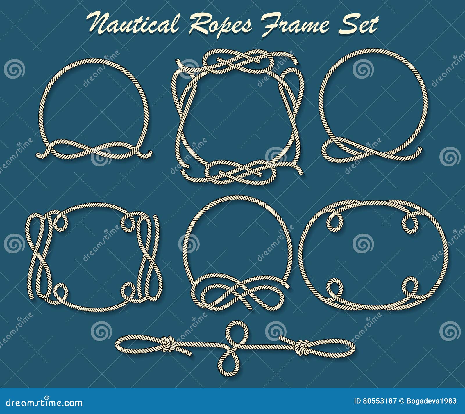 Nautical Ropes Frame set stock vector. Illustration of frame - 80553187