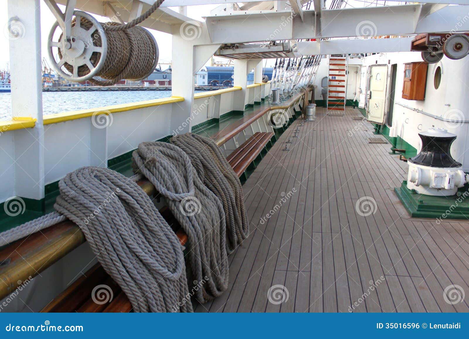 Nautical ropes and pulleys stock photo. Image of equipment - 35016596