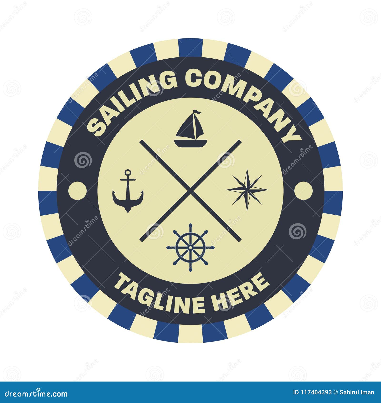 Nautical, Sailor Logo Design Template Stock Illustration - Illustration ...