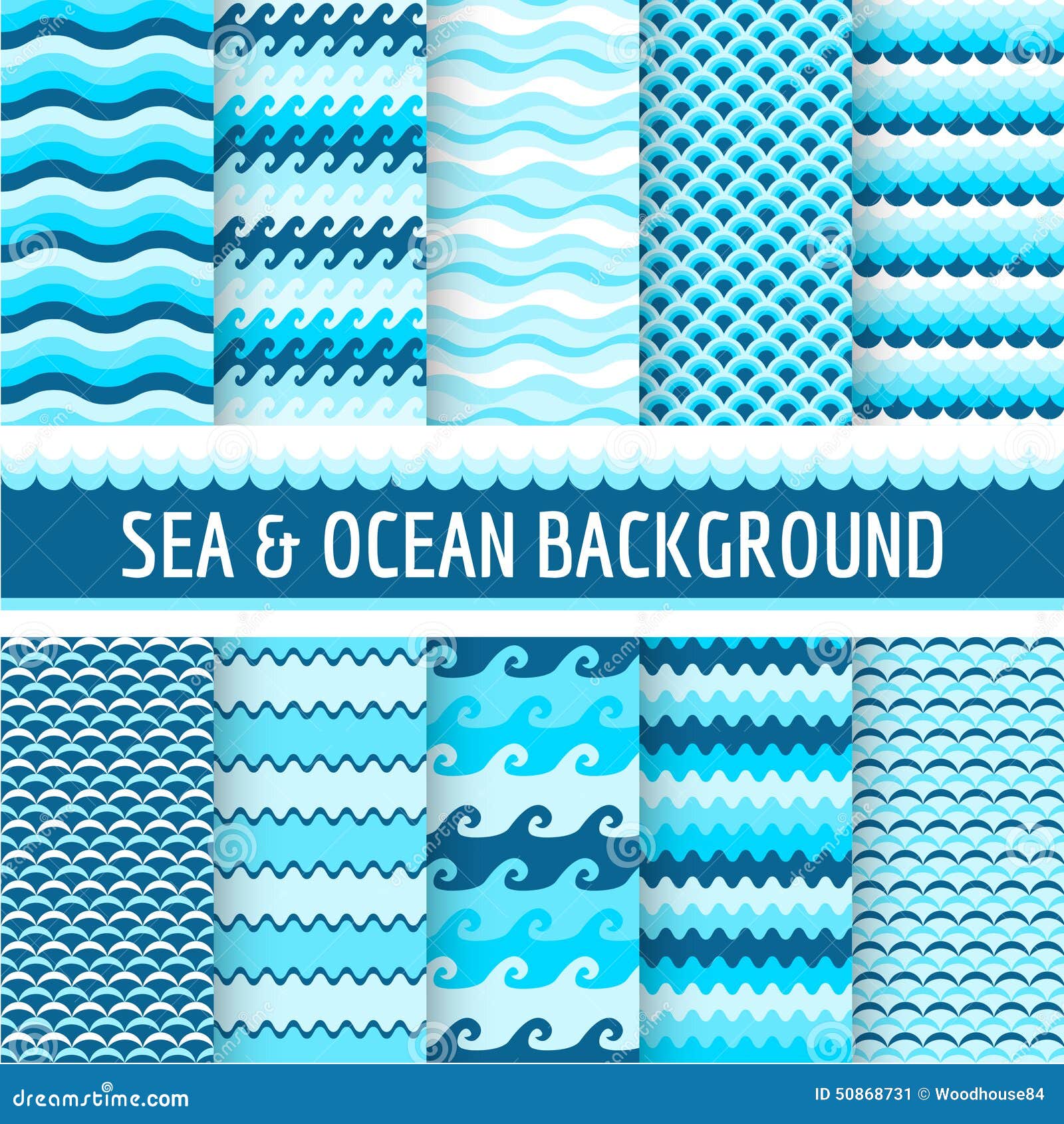 Nautical Sea Patterns stock vector. Illustration of doodle - 50868731