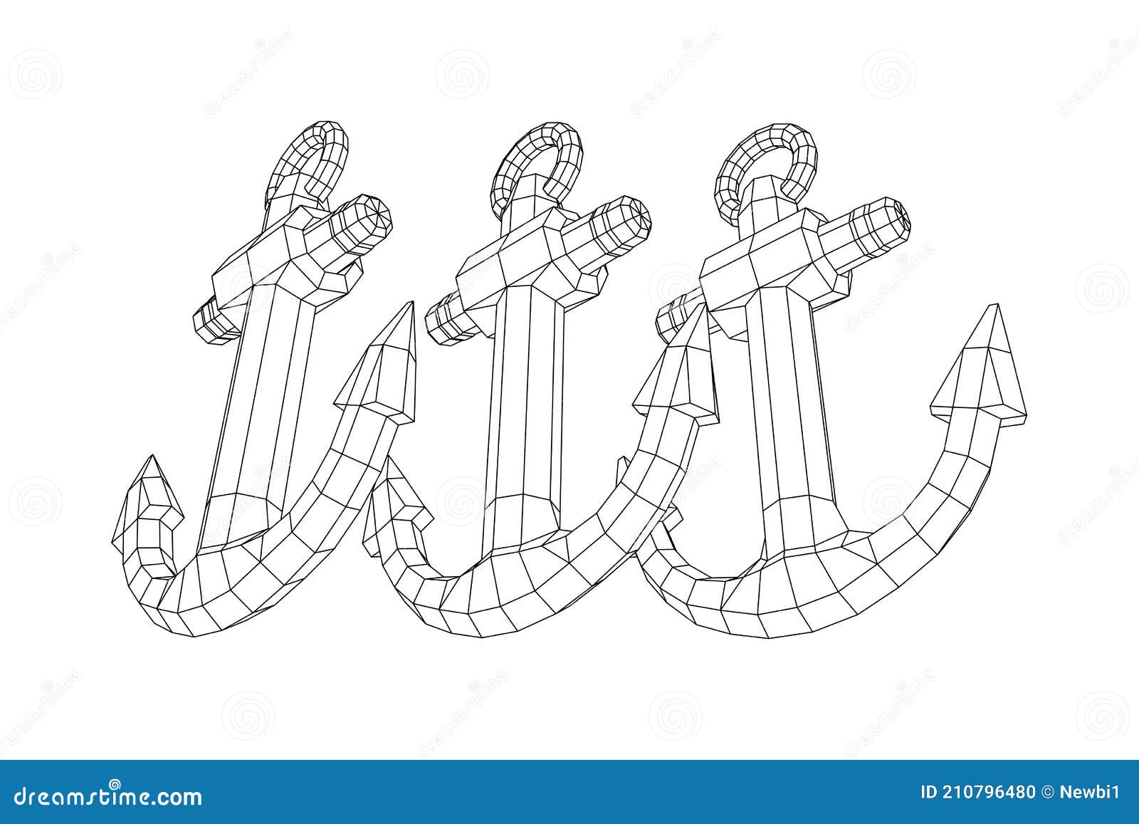 Nautical Sea Ship Anchor Vector Stock Illustration - Illustration of ...