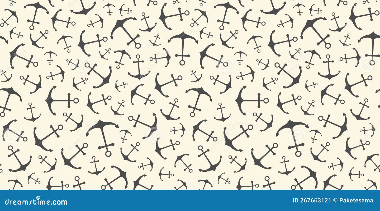 Nautical Seamless Pattern with Geometric Ship Anchors Stock Vector ...