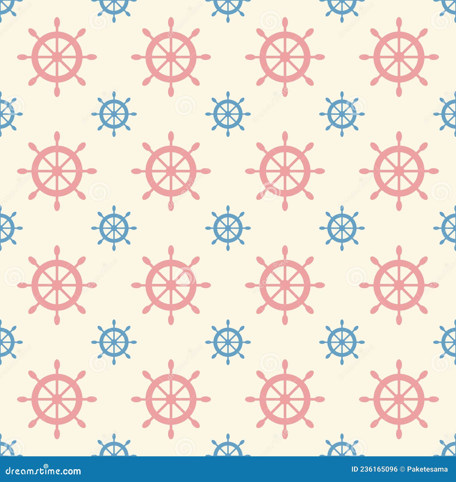 Nautical Seamless Pattern with Geometric Ship Wheels Stock Vector ...