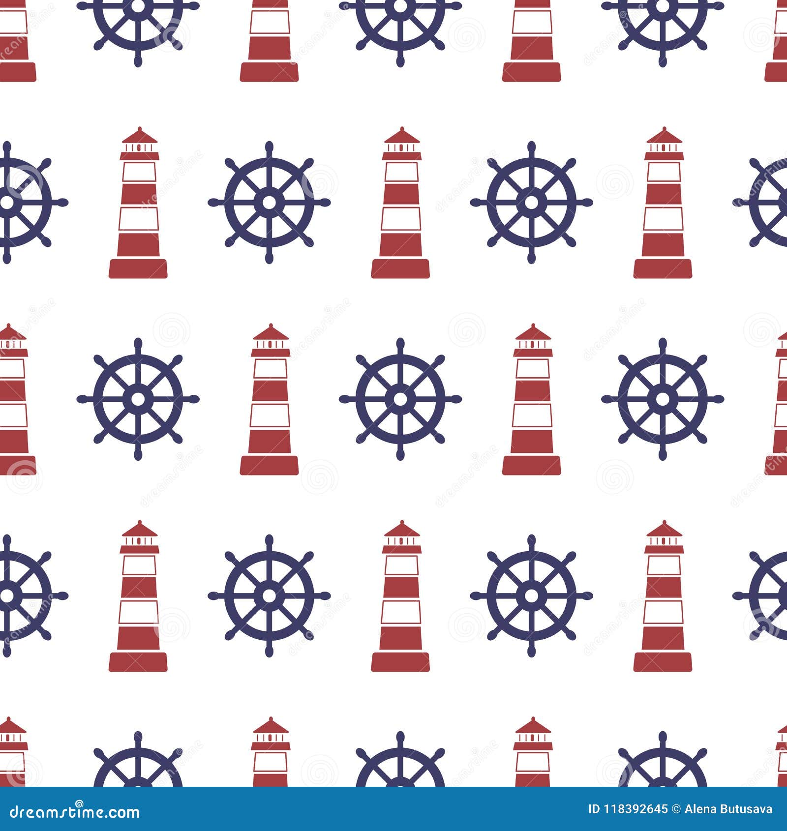 Nautical seamless pattern stock illustration. Illustration of porthole ...