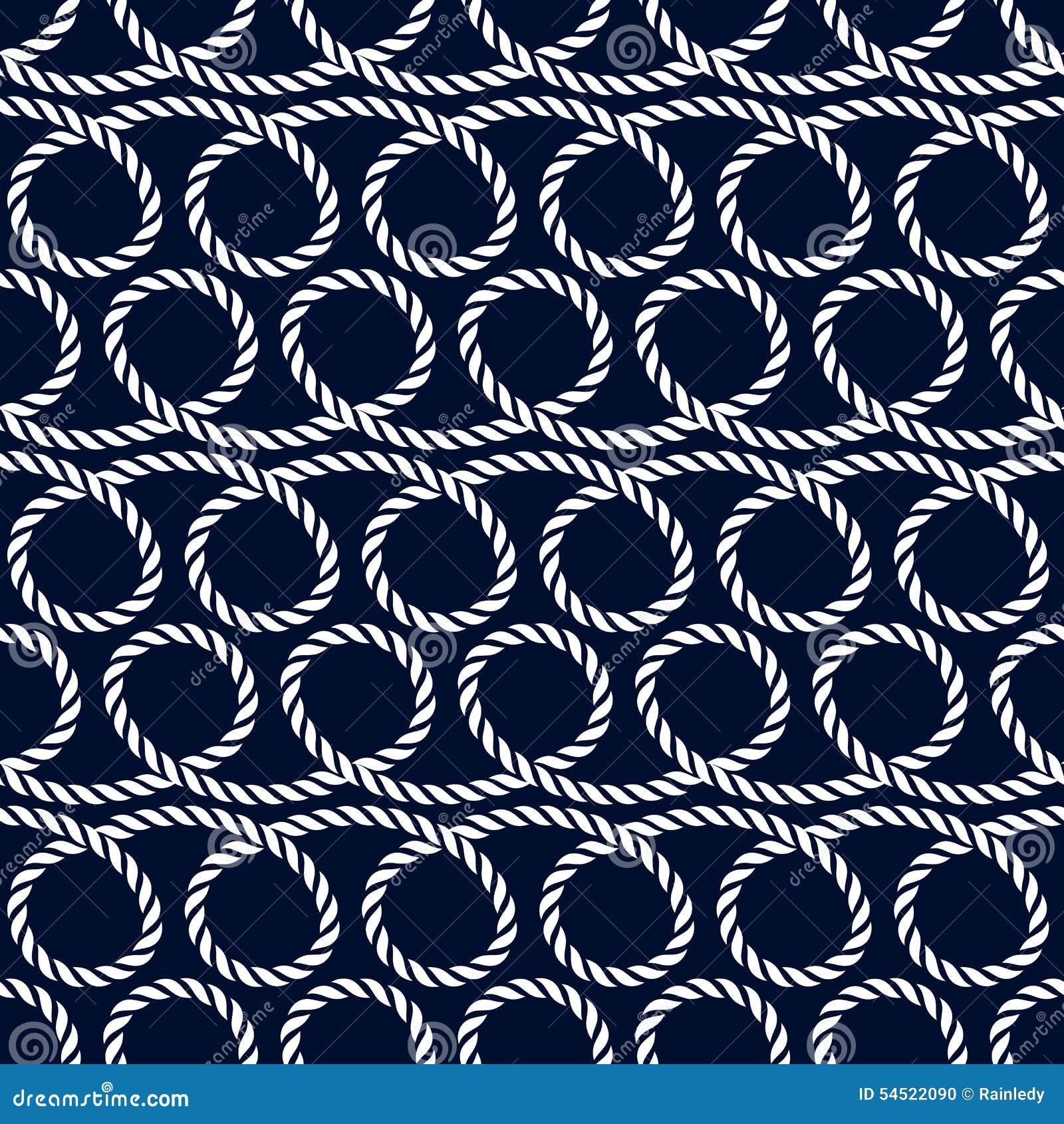 Nautical Seamless Pattern with Rope. Vector Background. Stock Vector ...