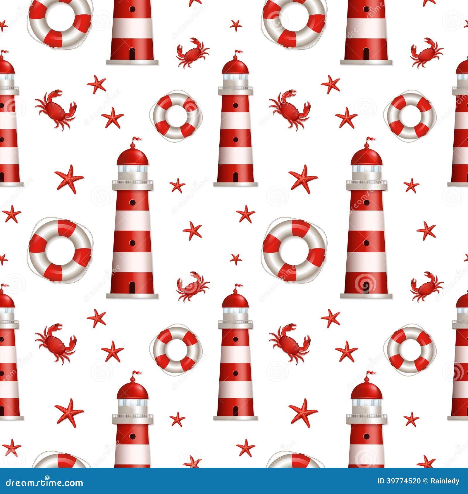 Nautical Seamless Pattern. Vector Illustration. Stock Vector ...