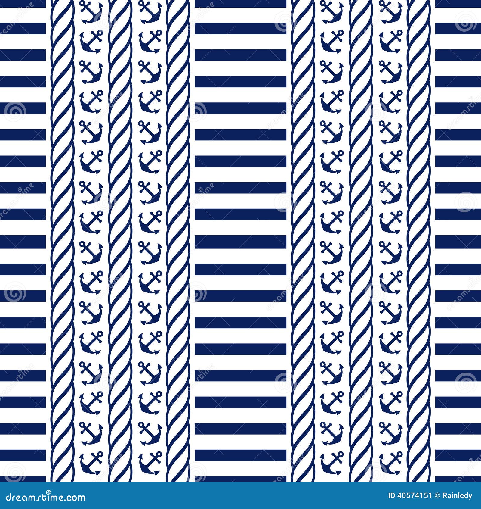 Nautical Seamless Pattern. Vector Illustration. Stock Vector ...