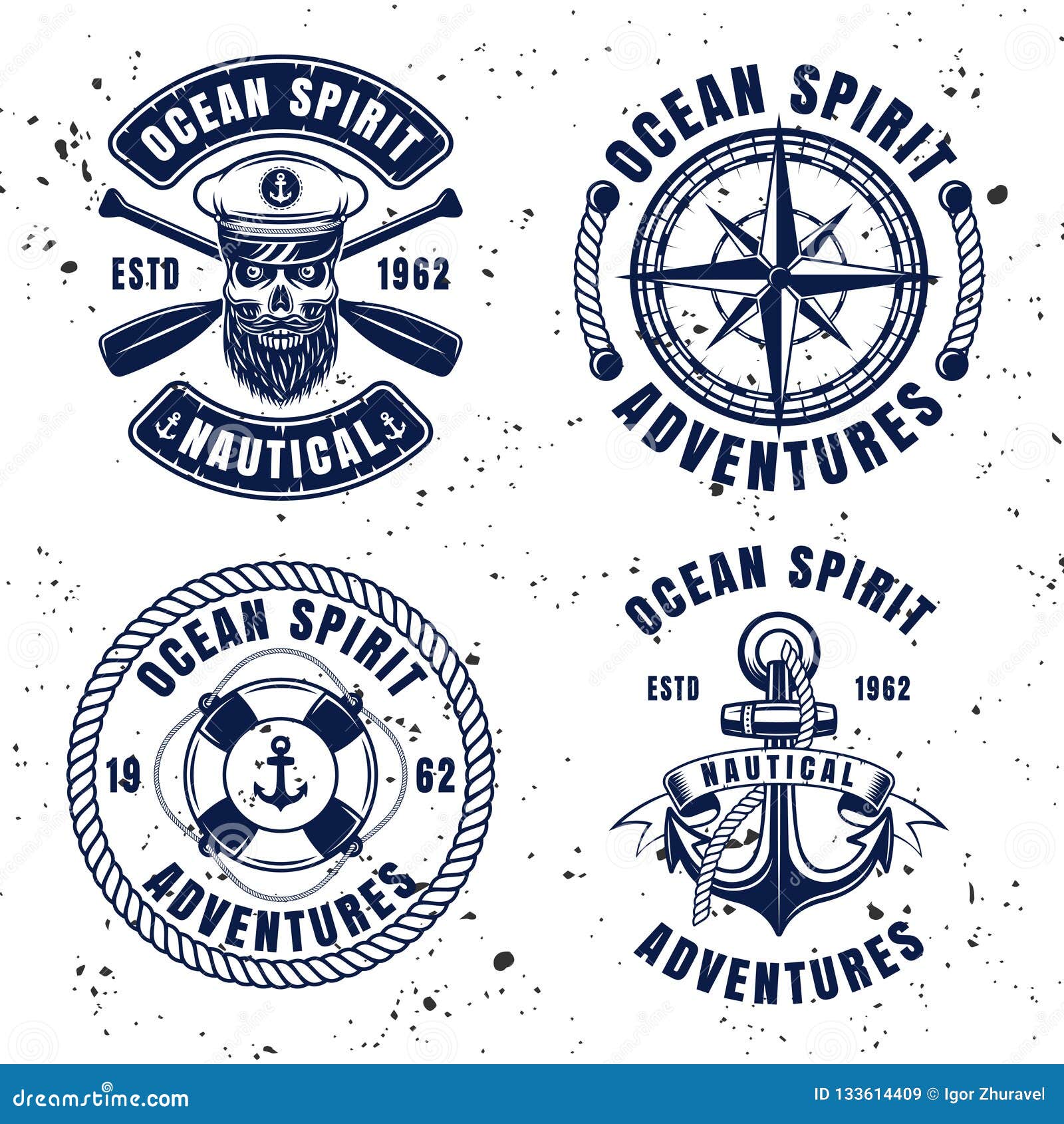 Set Nautical Emblems Stock Illustrations – 643 Set Nautical Emblems ...