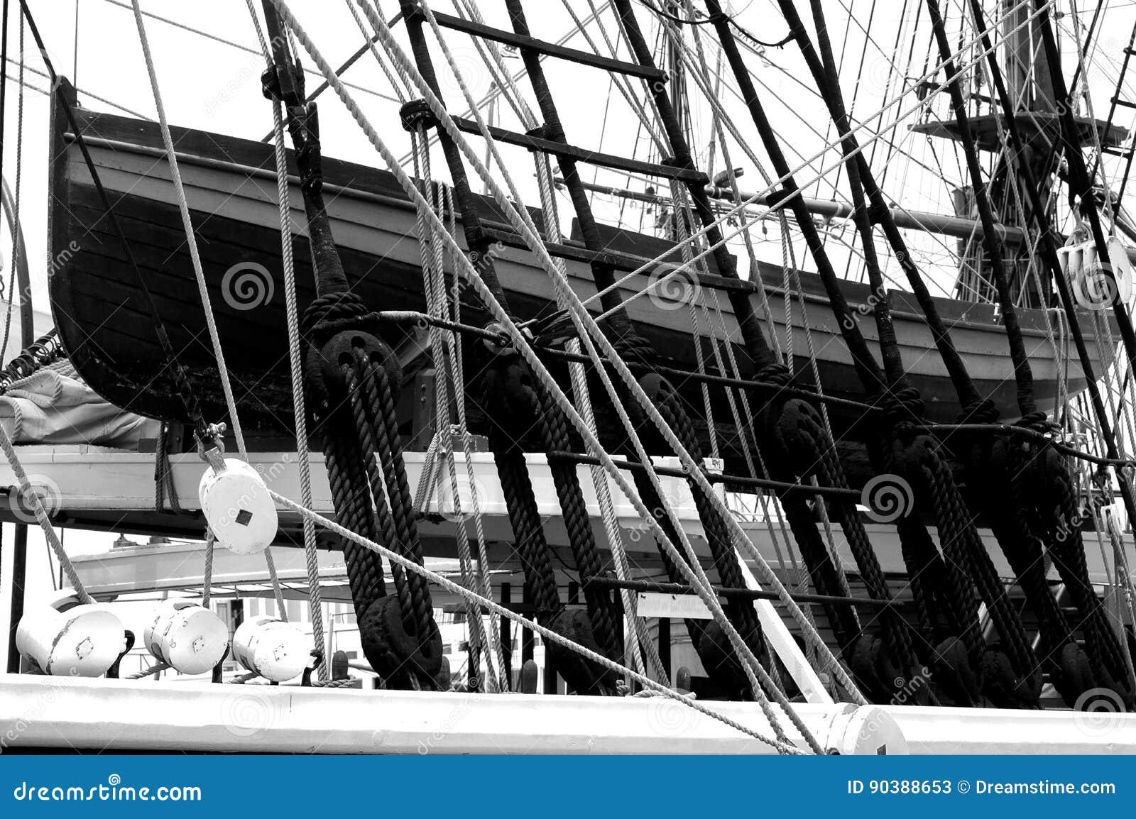 Nautical Ships Rigging and Ancore Stock Image - Image of mast, white ...