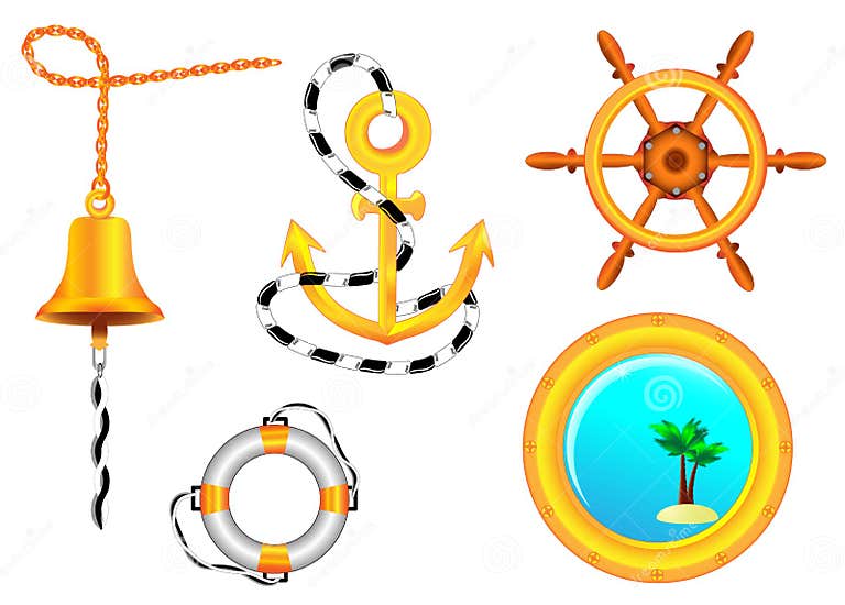 Nautical Sign Collection for Design. Stock Vector - Illustration of ...