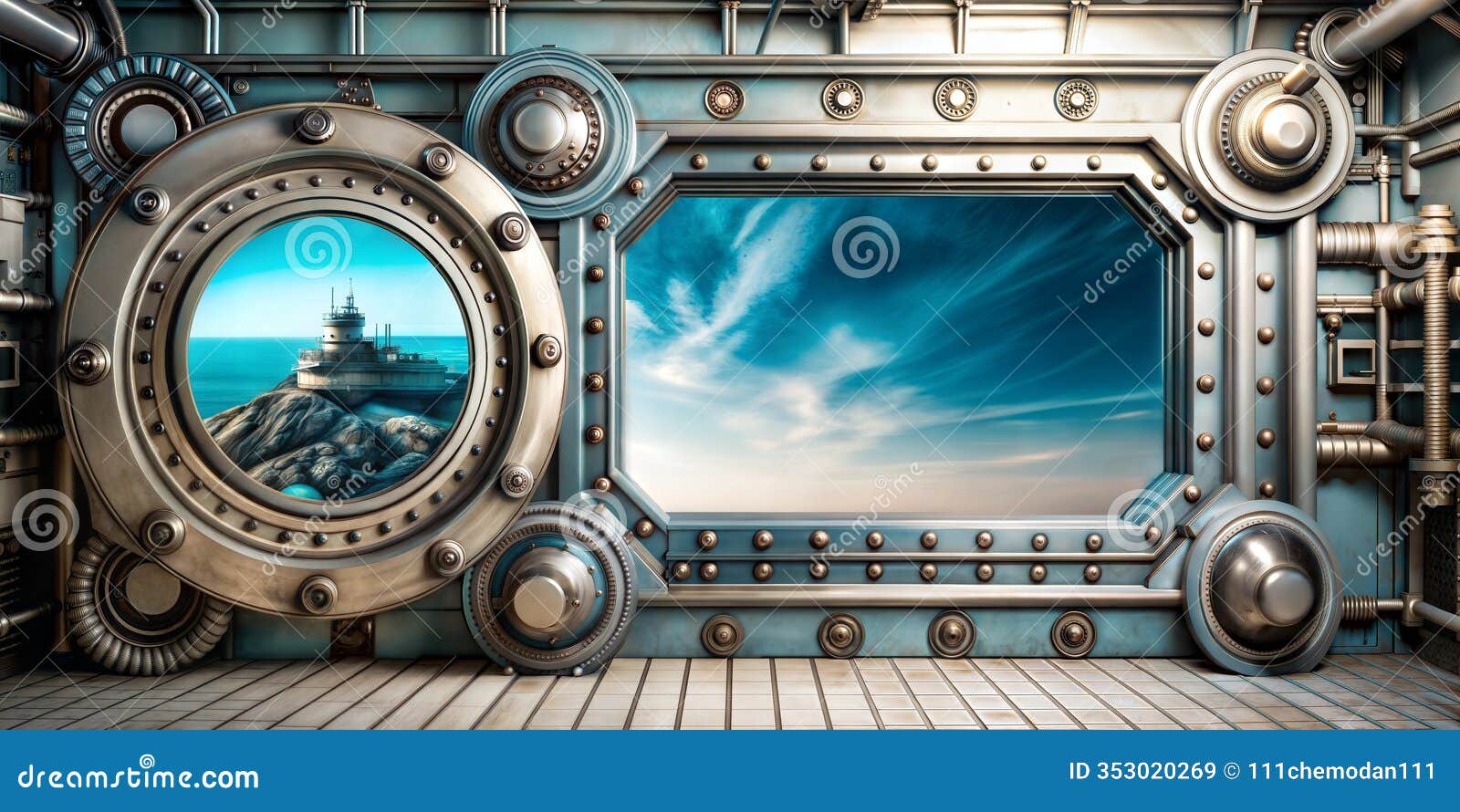 3 Rectangular Windows With Small Arch Windows Above. Book Shelves Are ...