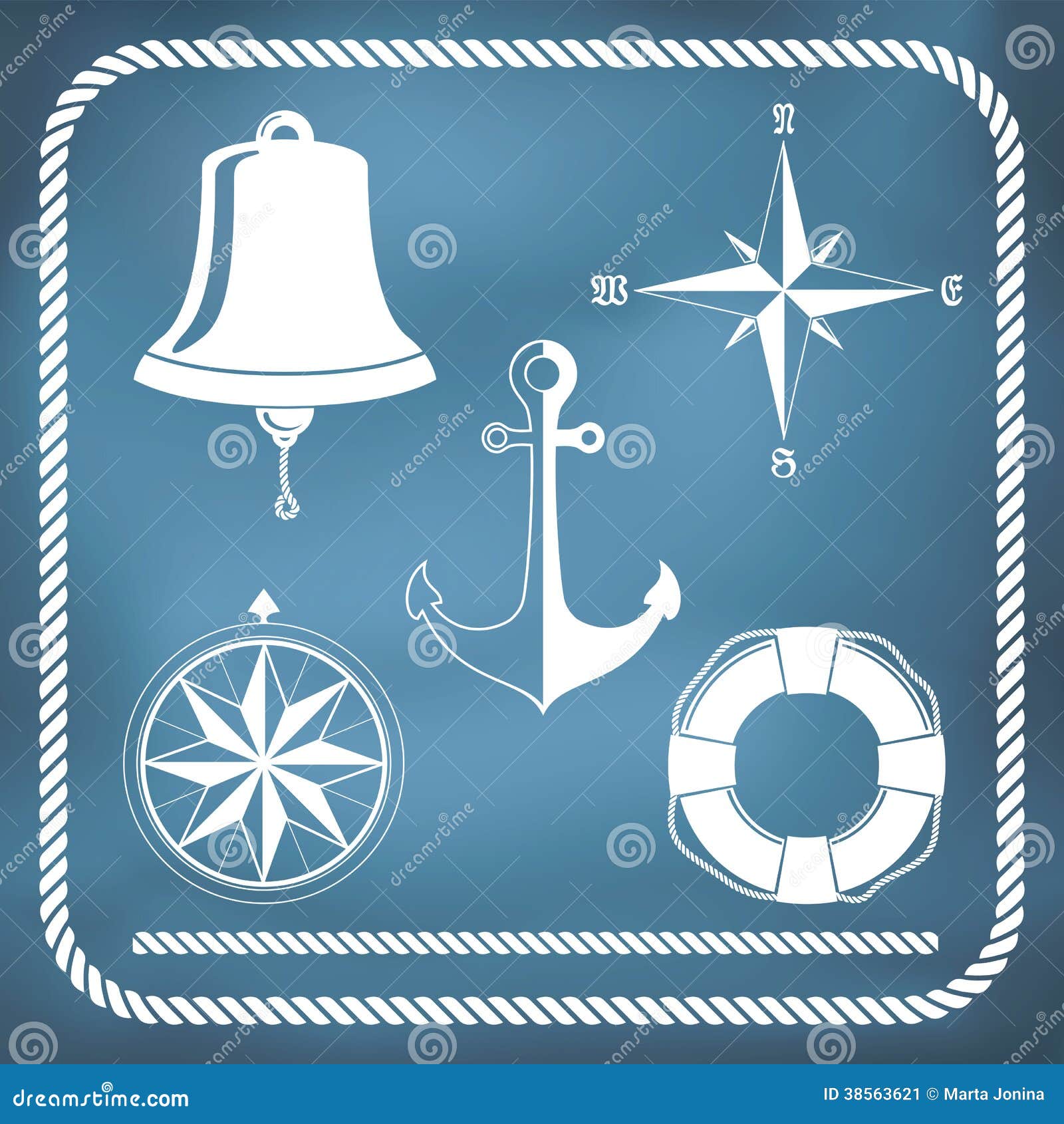 Nautical symbols stock vector. Illustration of sail, journey - 38563621