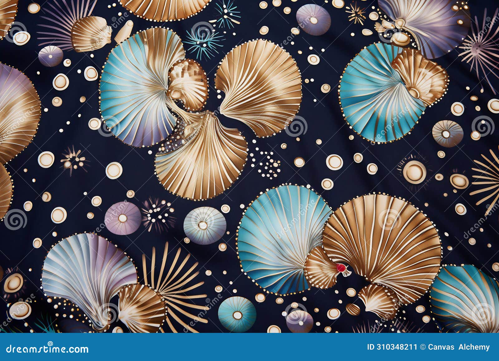 Nautical Symphony: Stylized Seashell Ensemble Stock Image - Image of ...