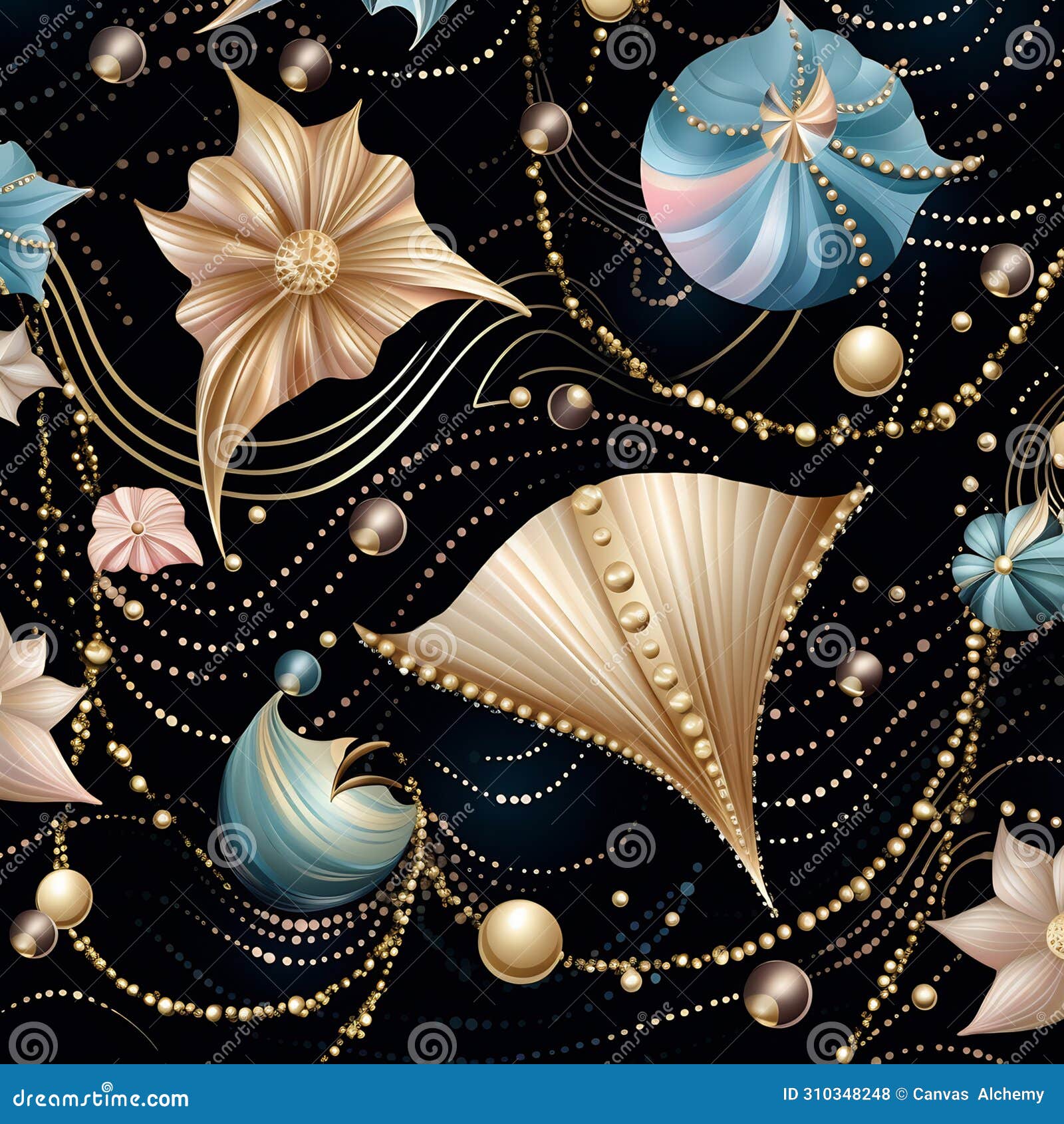 Nautical Symphony: Stylized Seashell Ensemble Stock Photo - Image of ...
