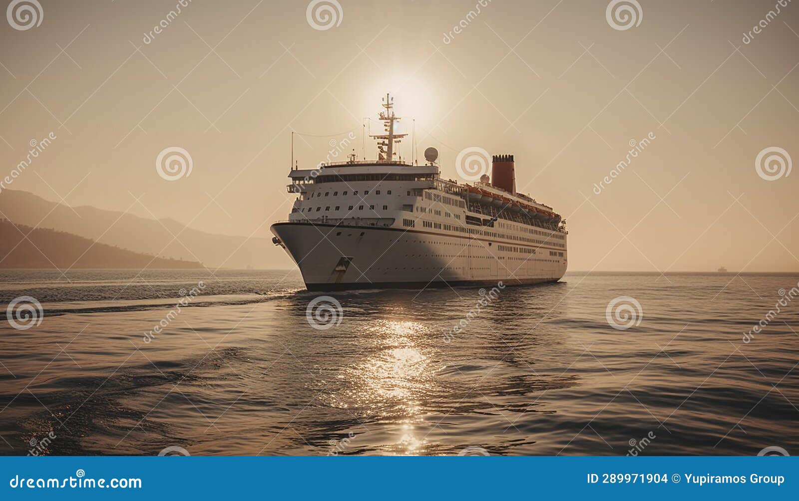 Nautical Vessel Sails at Dusk, Transporting Passengers To Vacation ...