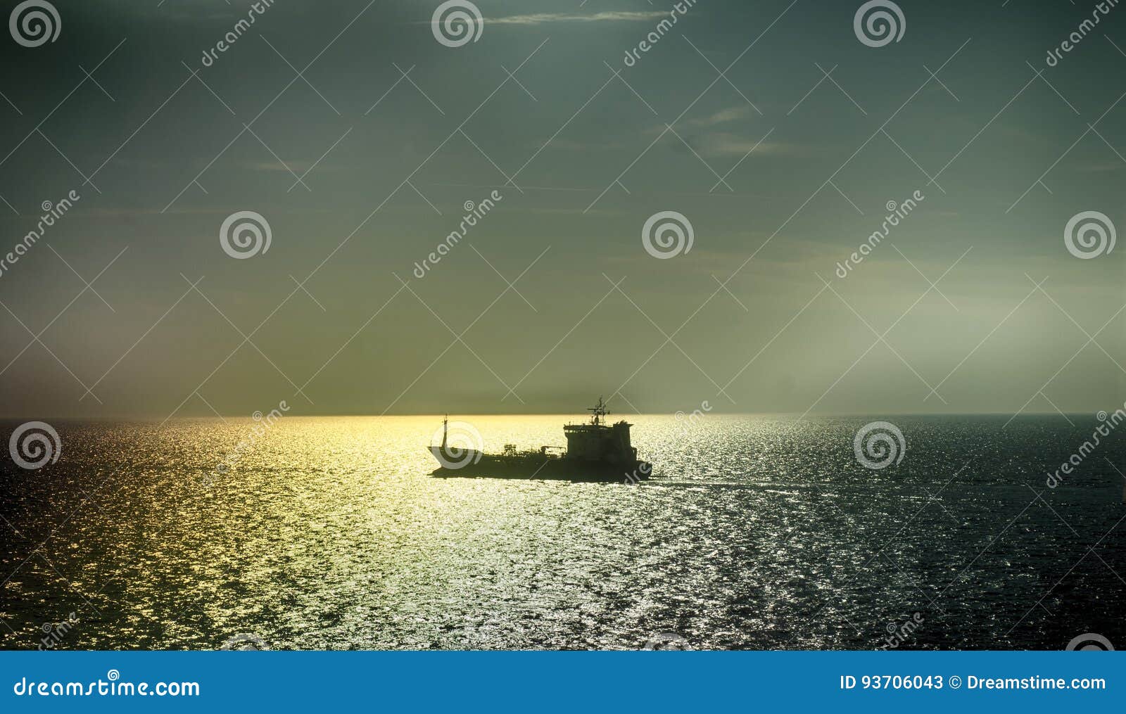 Nautical Wessel in Front of Sunset Stock Image - Image of ship, cargo ...