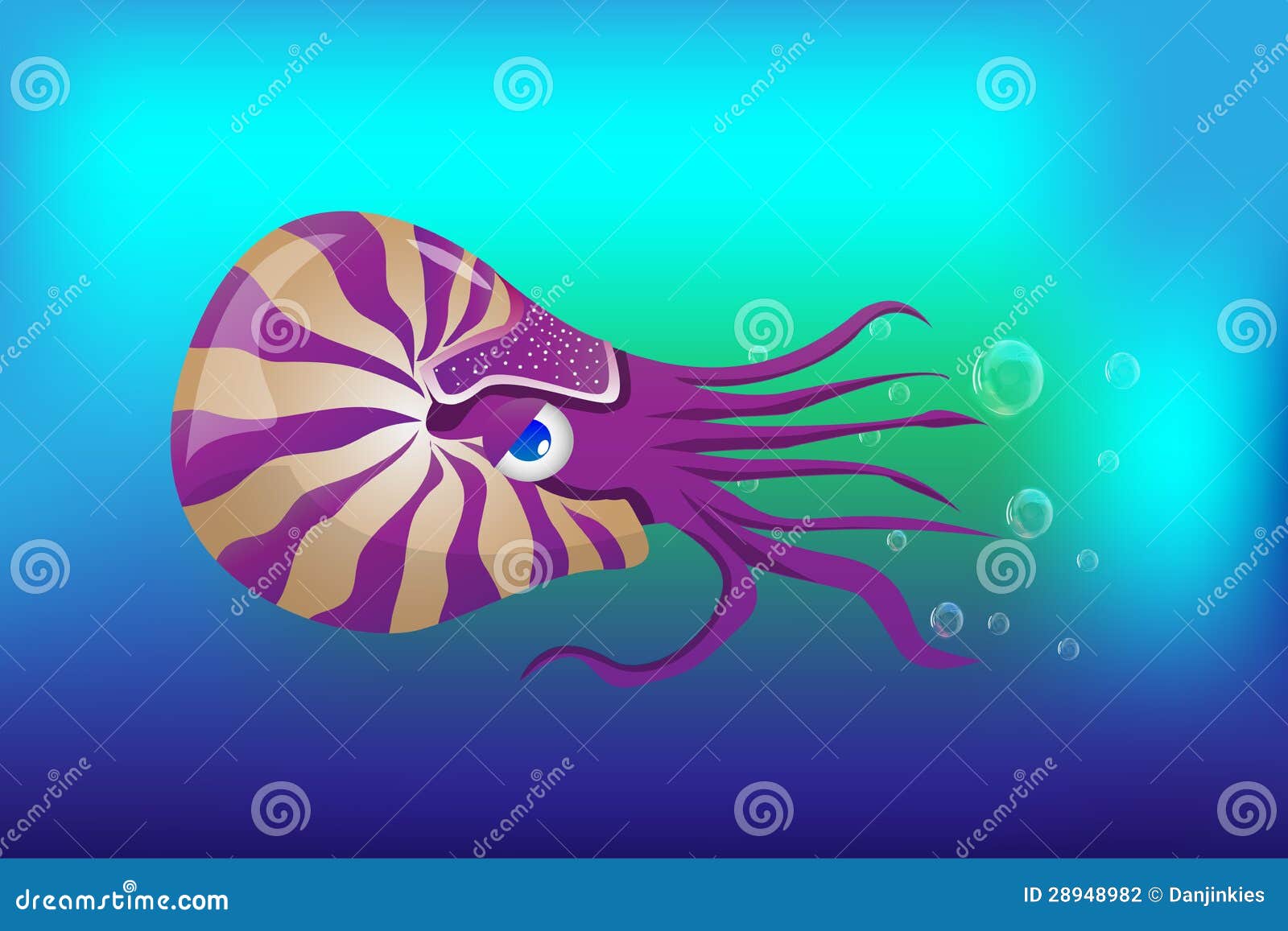 Cartoon Nautilus. Vector Illustration. Coloring And Dot To Dot G ...