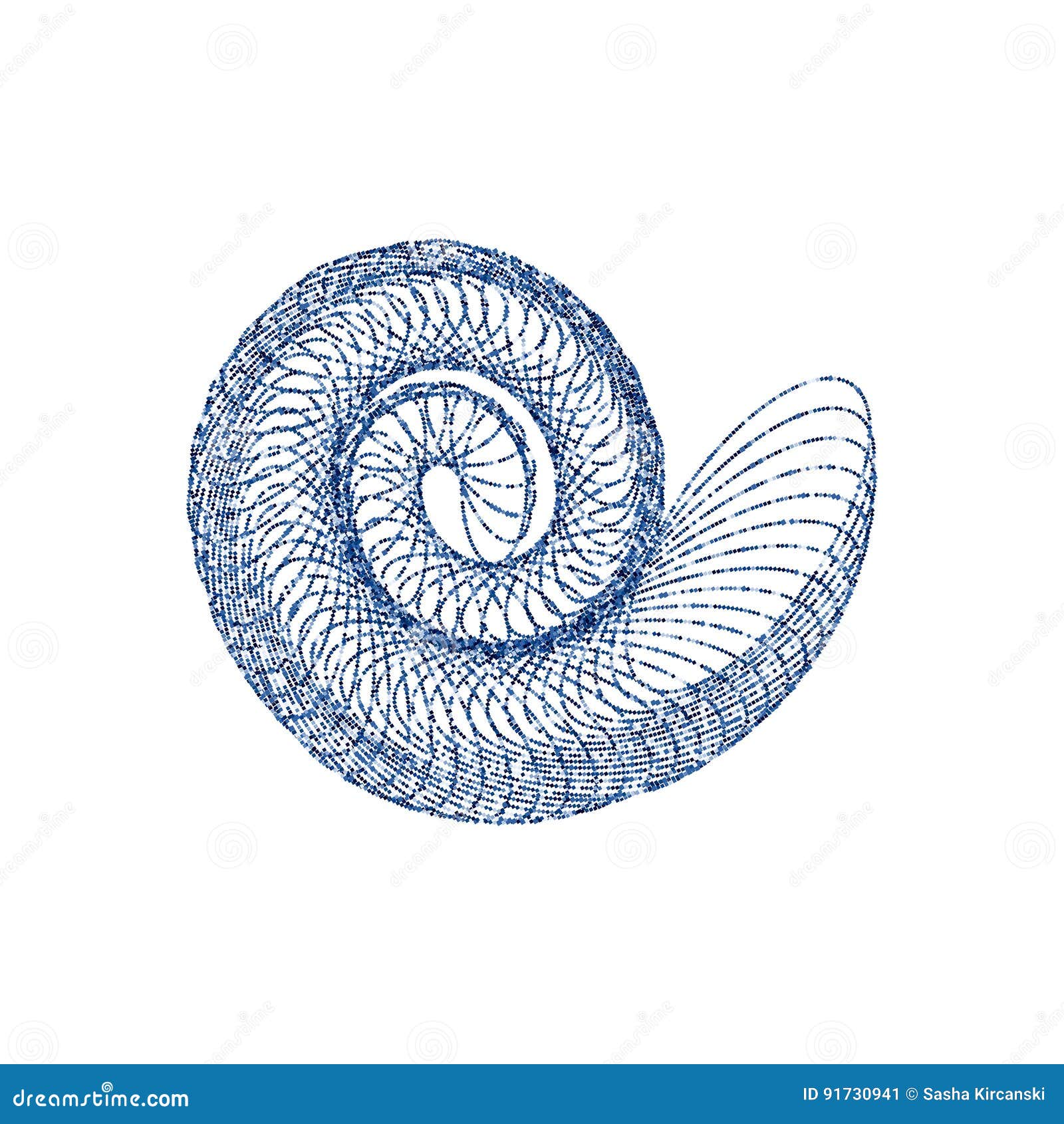 Nautilus stock vector. Illustration of abstract, particles - 91730941