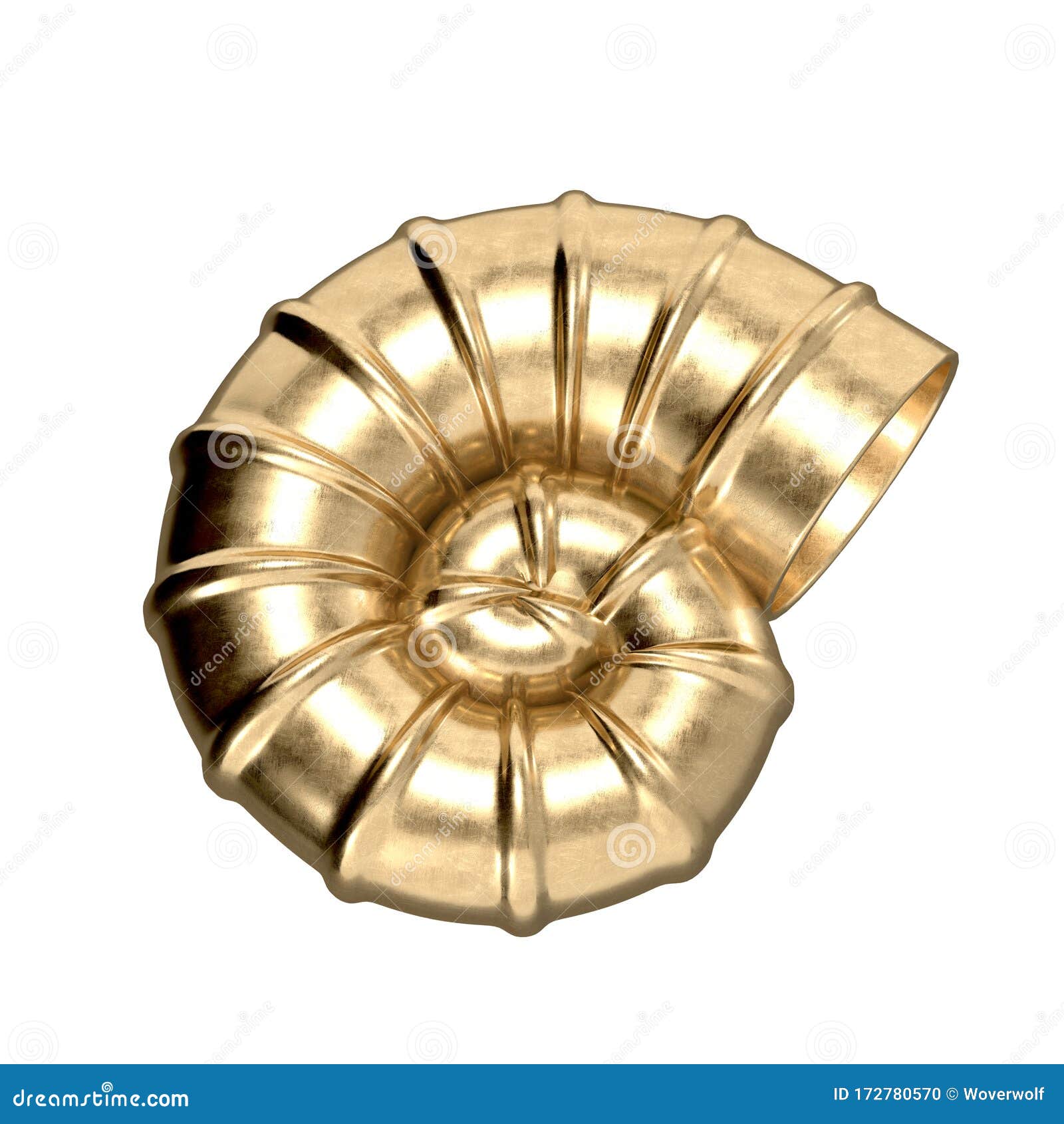 Nautilus Pompilius Metal Shell 3d Renderizado Stock de ilustración ...