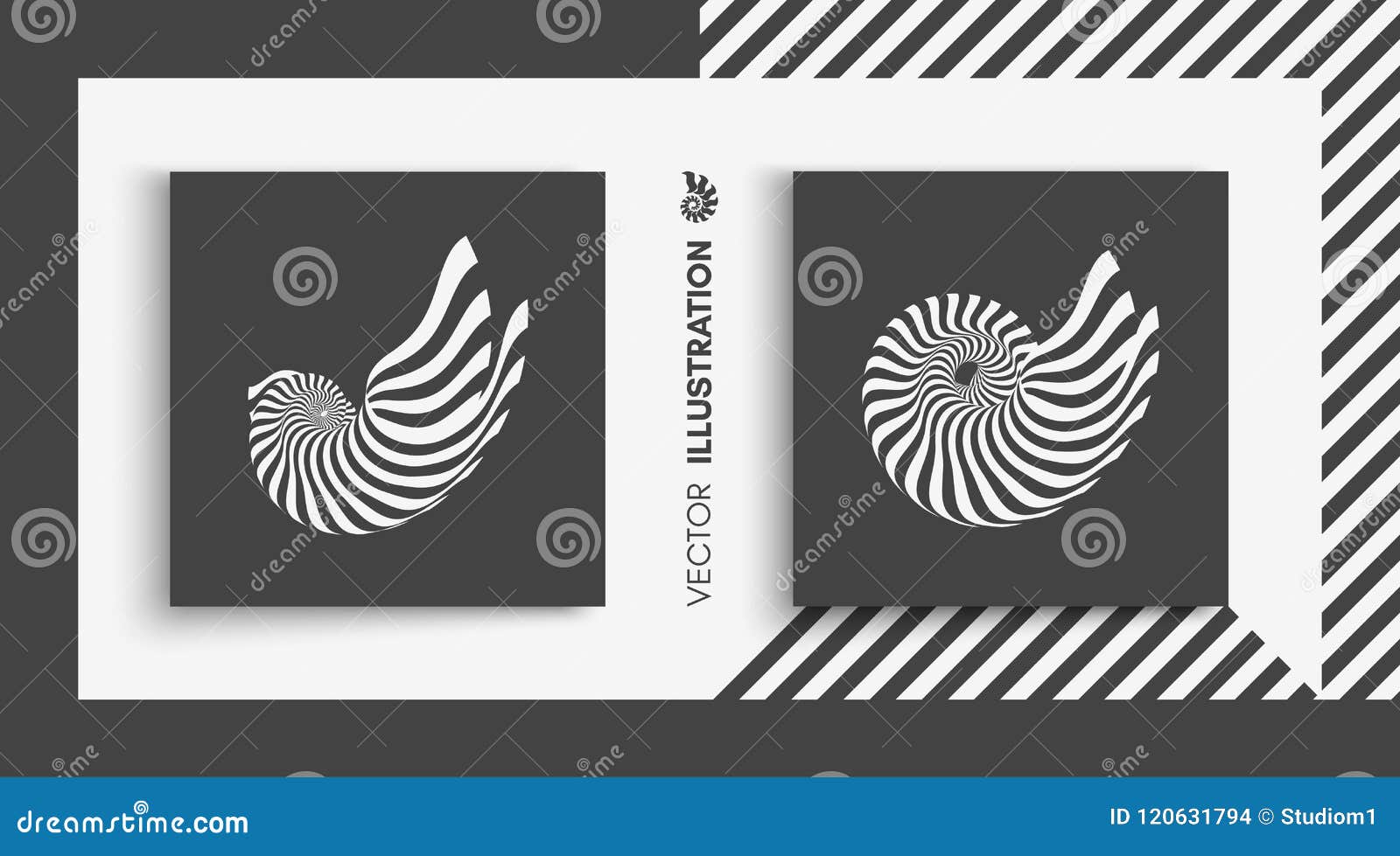 Nautilus Shell. Abstract Design Element. 3D Vector Illustration. Stock ...