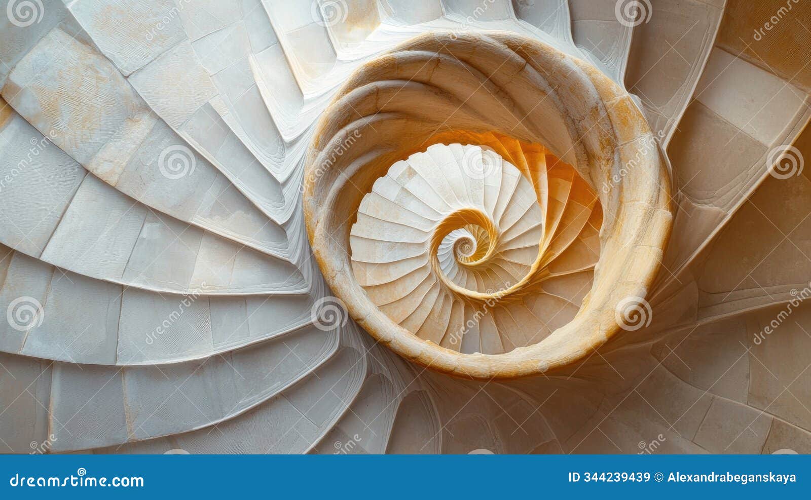Nautilus Shell Abstract Pattern in Spiraling Geometric Design for ...