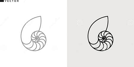Nautilus Shell Icon. Sea Shell Vector Stock Vector - Illustration of ...