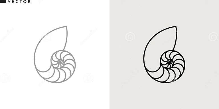 Nautilus Shell Icon. Sea Shell Vector Stock Vector - Illustration of ...