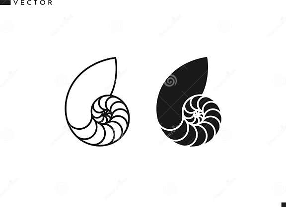 Nautilus shell icon stock illustration. Illustration of diagram - 334824722
