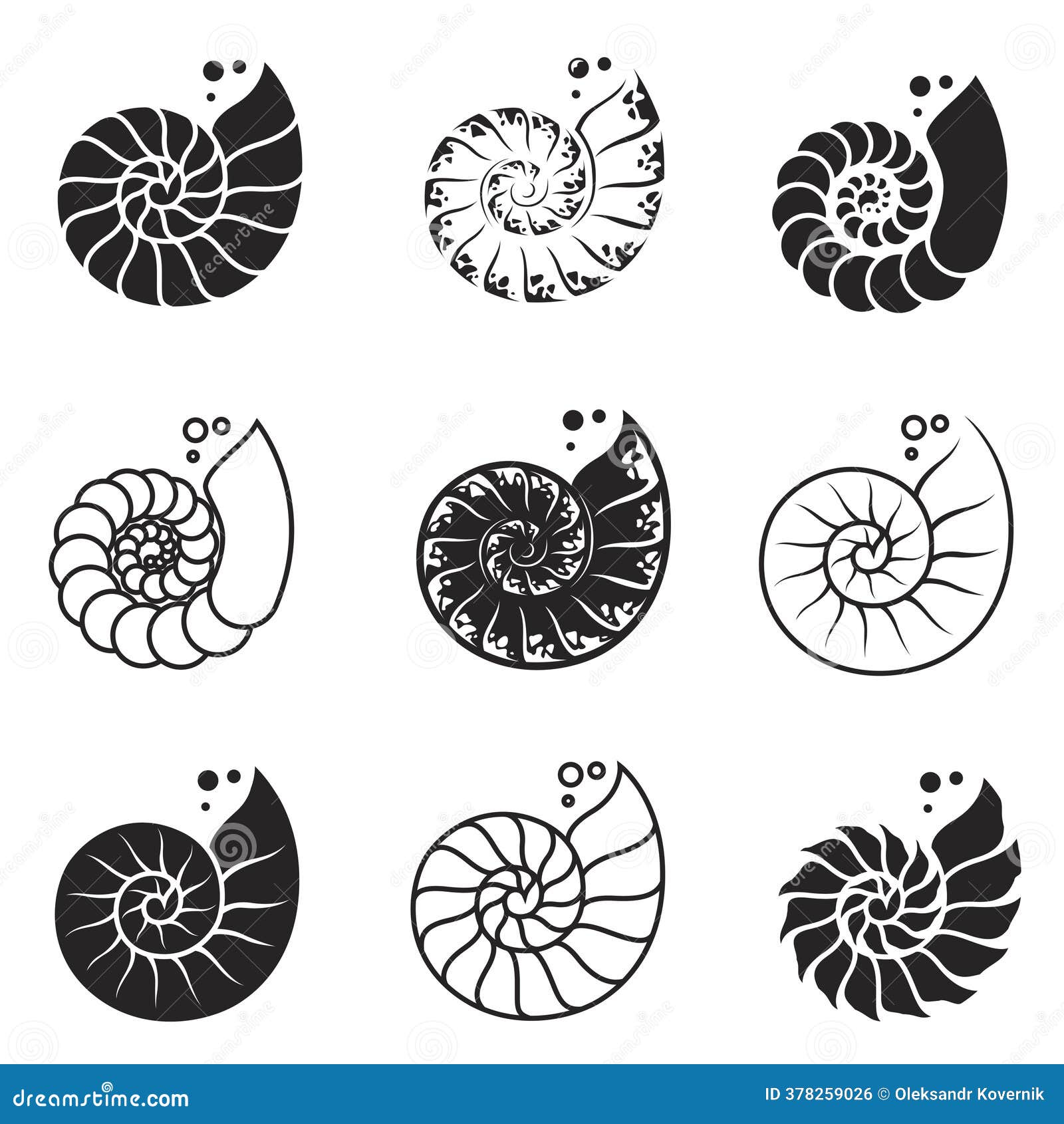 Nautilus Shell Spiral Design. Abstract Biomimicry Pattern. Illustrates ...