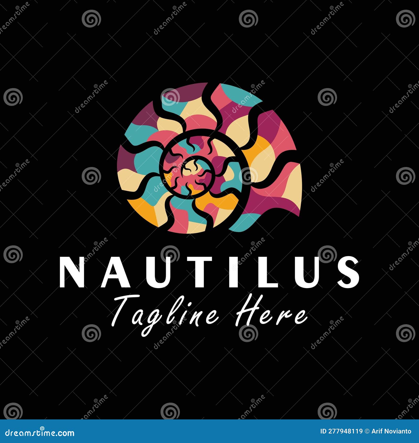 Nautilus Vector Illustration Logo Design Stock Vector - Illustration of ...