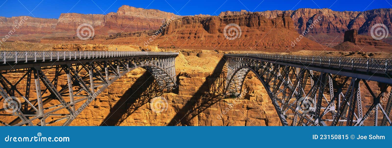 Navajo Bridge and Red Rocks, AZ Stock Image - Image of architecture ...
