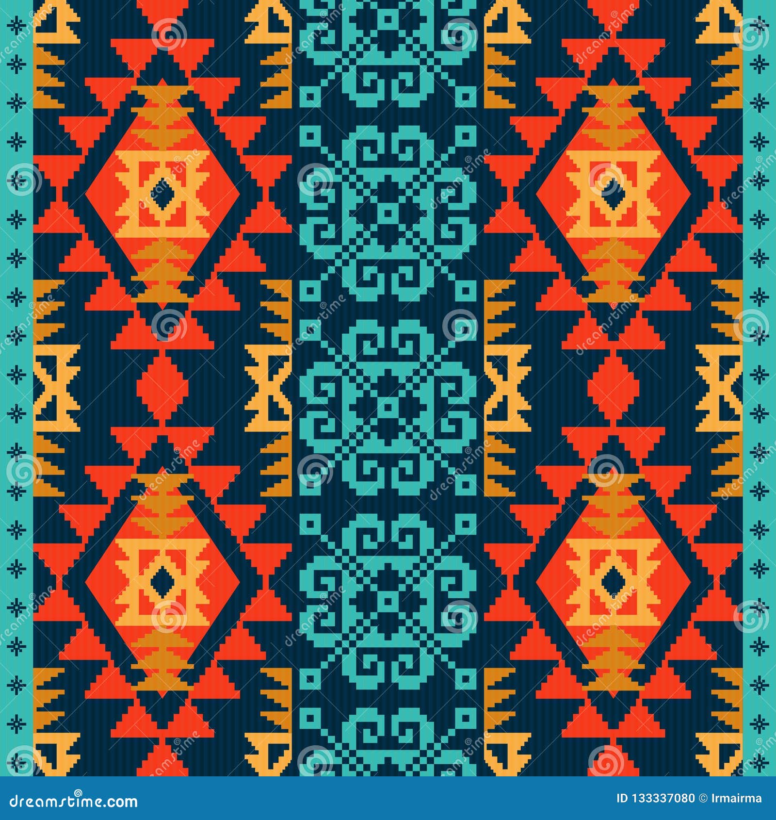 Navajo Style Ethnic Pattern Stock Vector - Illustration of jumper ...