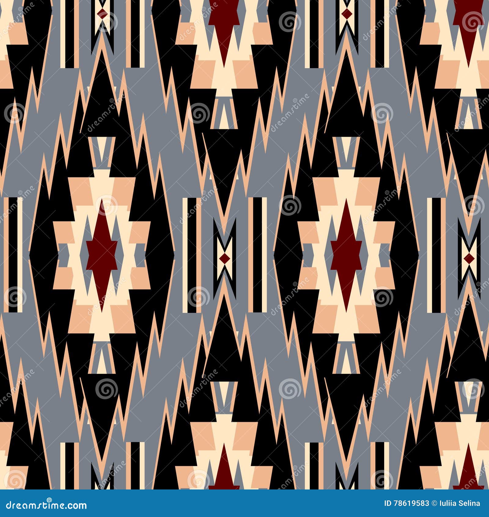 Navajo Tribal Pattern Cartoon Vector 78619583