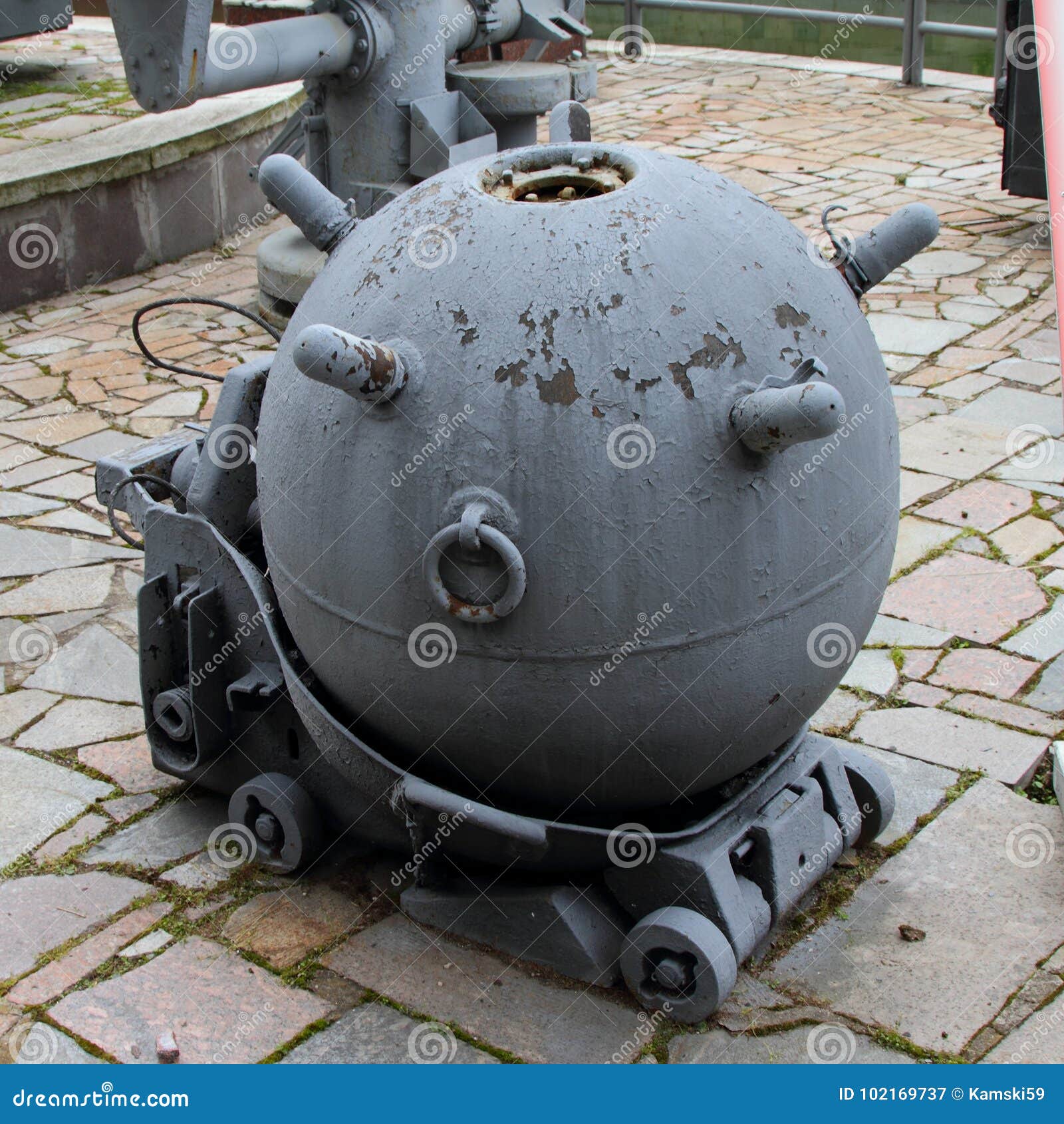 Naval Anchor Mine. stock image. Image of detonator, black - 102169737