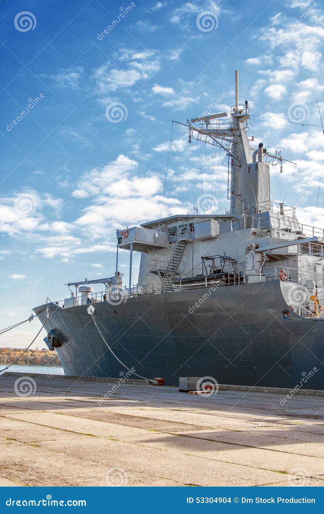 Naval auxiliary ship. stock photo. Image of docked, boat - 53304904
