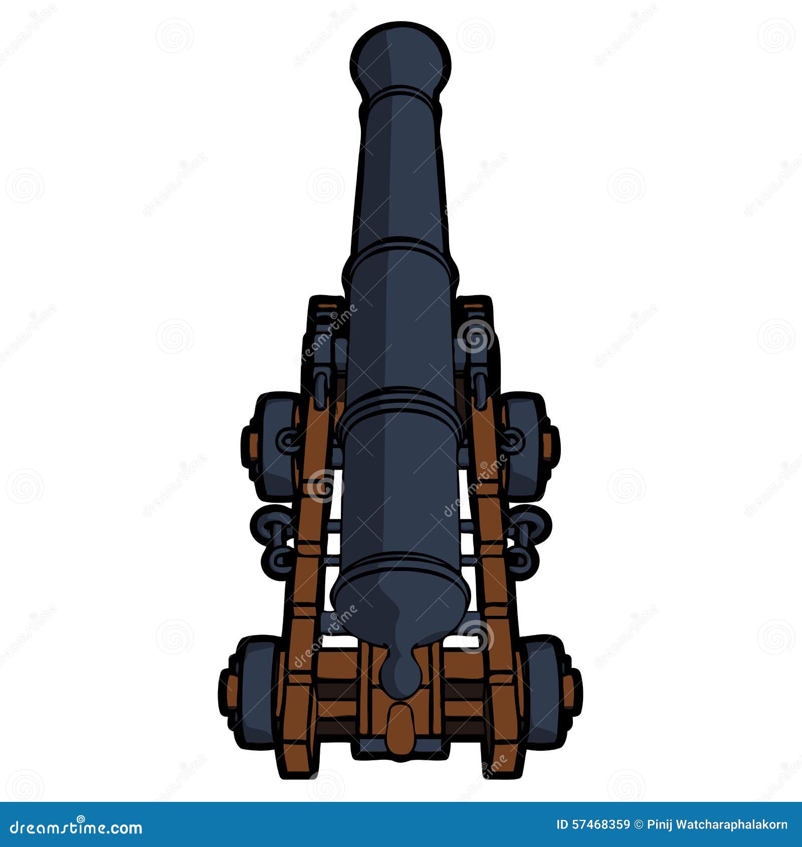 Naval Cannon View Back Cartoon Vector | CartoonDealer.com #57468359