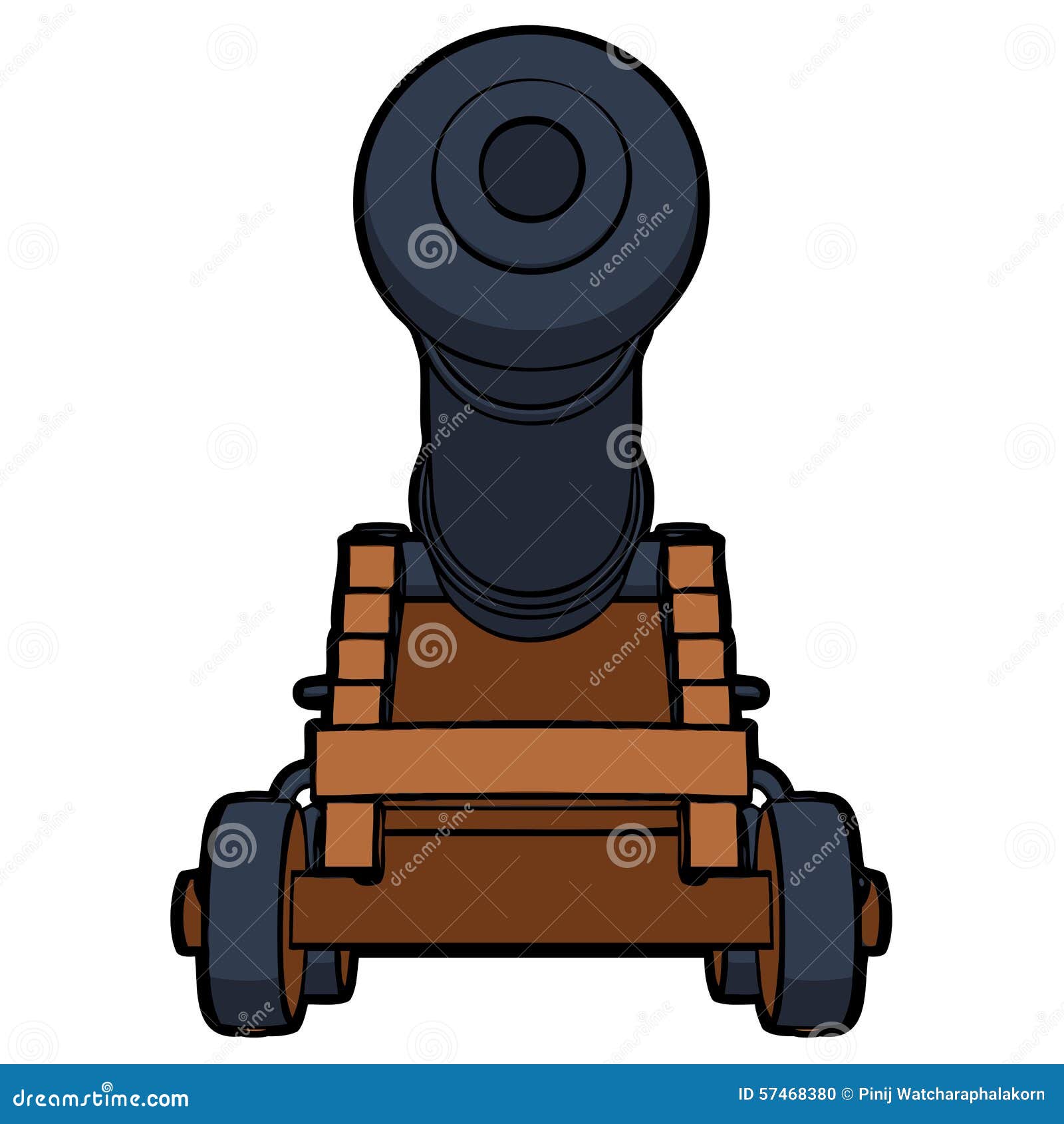 Naval Cannon View Back Cartoon Vector | CartoonDealer.com #57468359