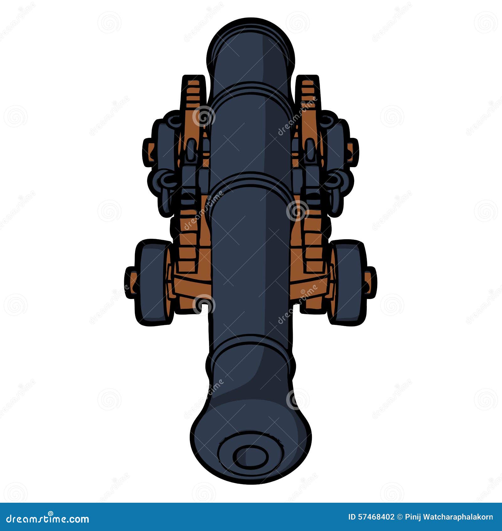 Naval cannon view front stock vector. Illustration of bottom - 57468402