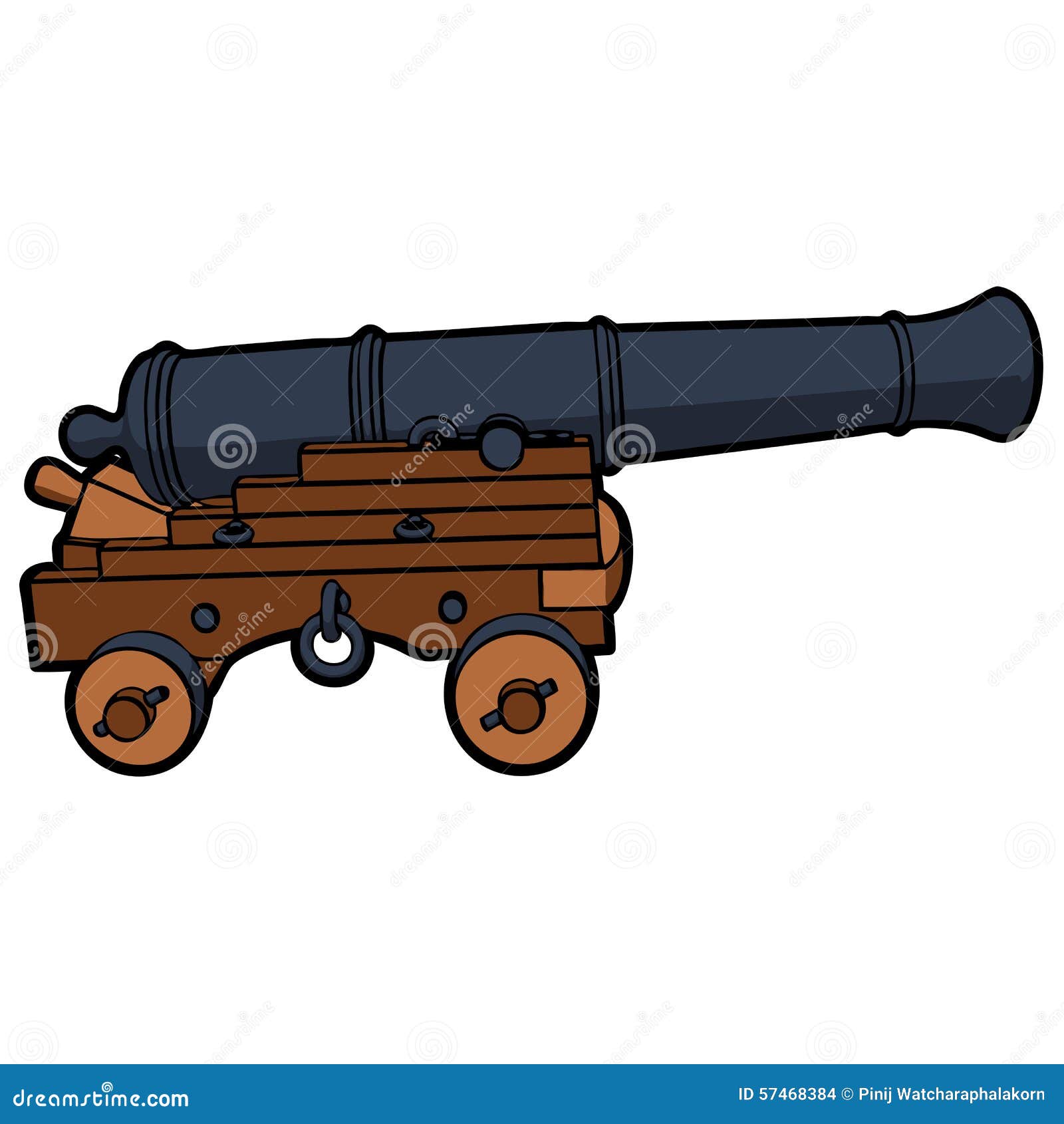 Naval Cannon View Back Cartoon Vector | CartoonDealer.com #57468359