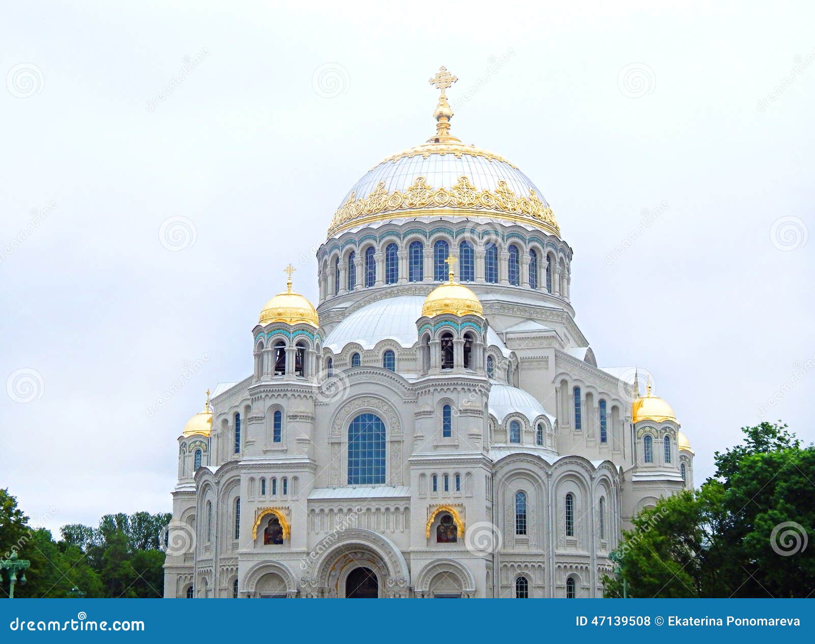 Naval Cathedral of St. Nicholas Stock Photo - Image of tree, kronstadt ...