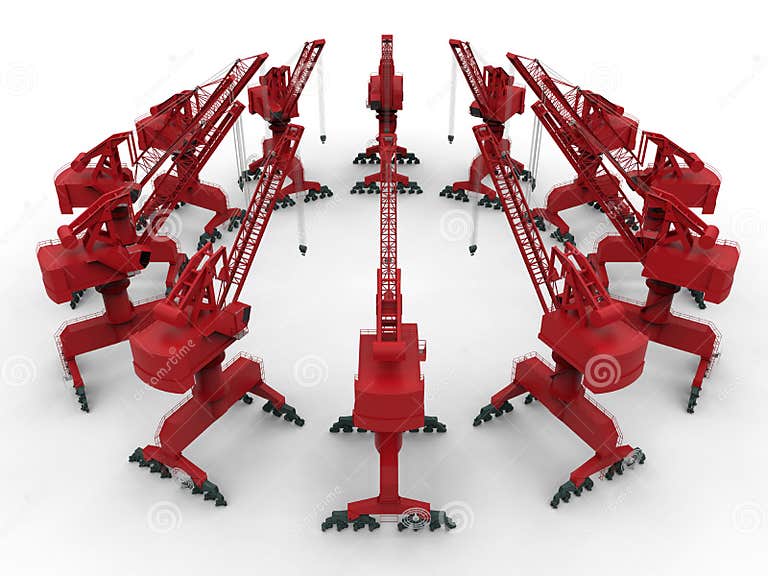 Naval cranes array stock illustration. Illustration of multiple - 77679003