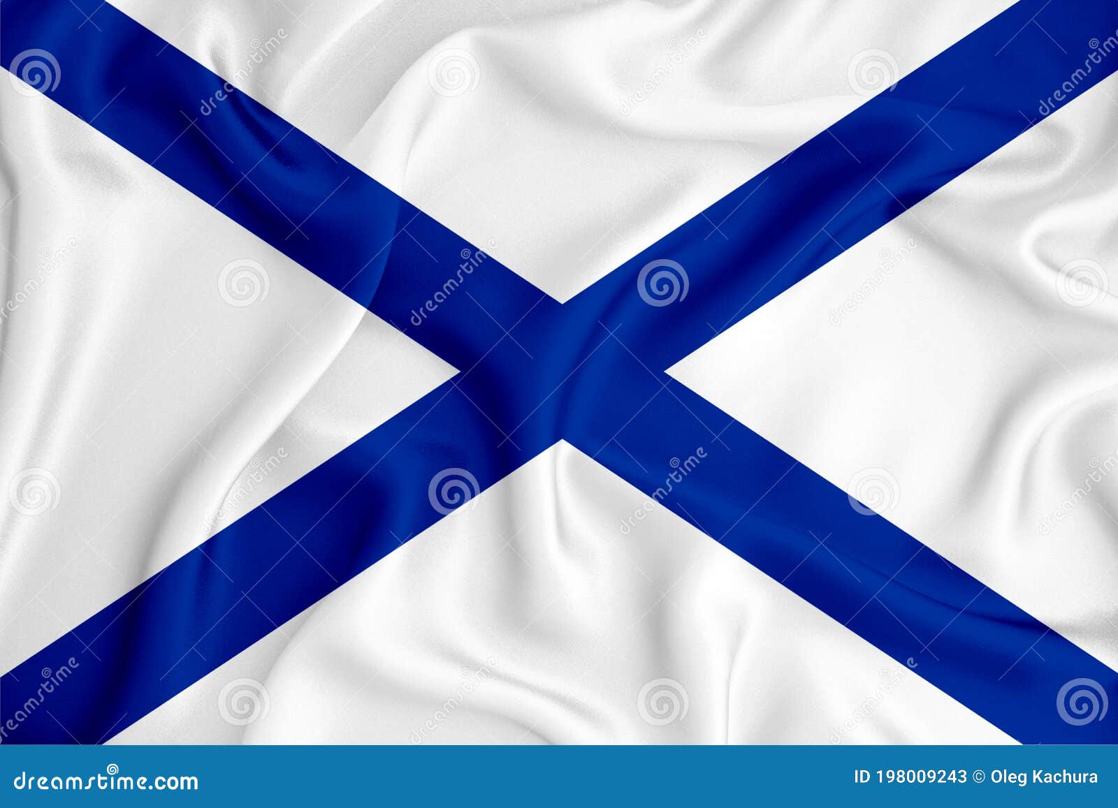 Naval Flag Of The Russian Navy St. Andrew On A Blue Sky Royalty-Free ...