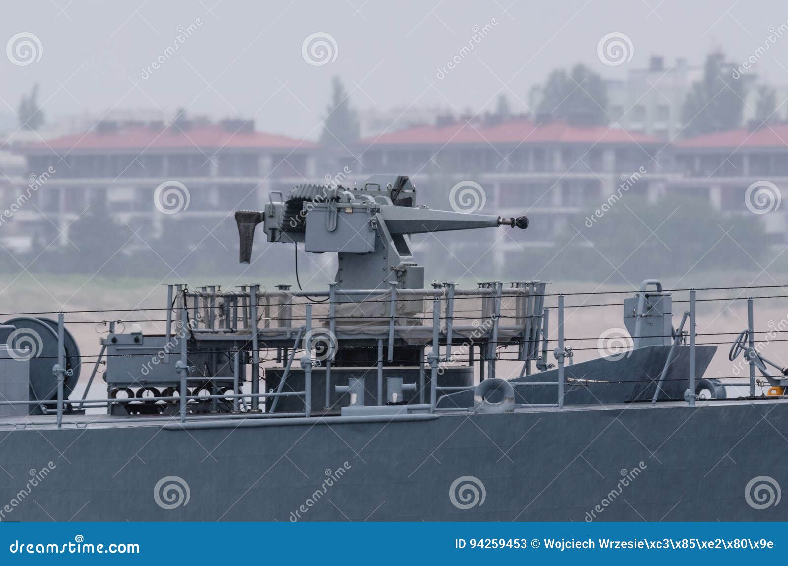 NAVAL GUN stock image. Image of frigate, deck, swinoujscie - 94259453
