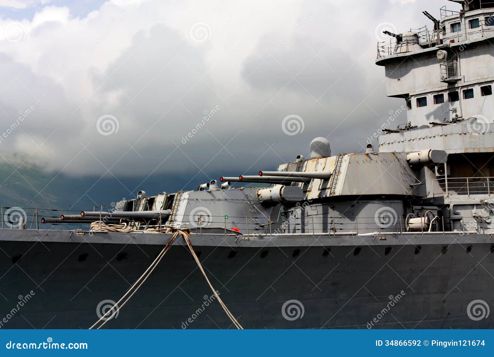 Naval guns stock photo. Image of fighter, harbor, guns - 34866592
