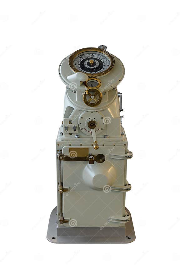 Naval Gyrocompass Isolated on White Background Stock Image - Image of ...