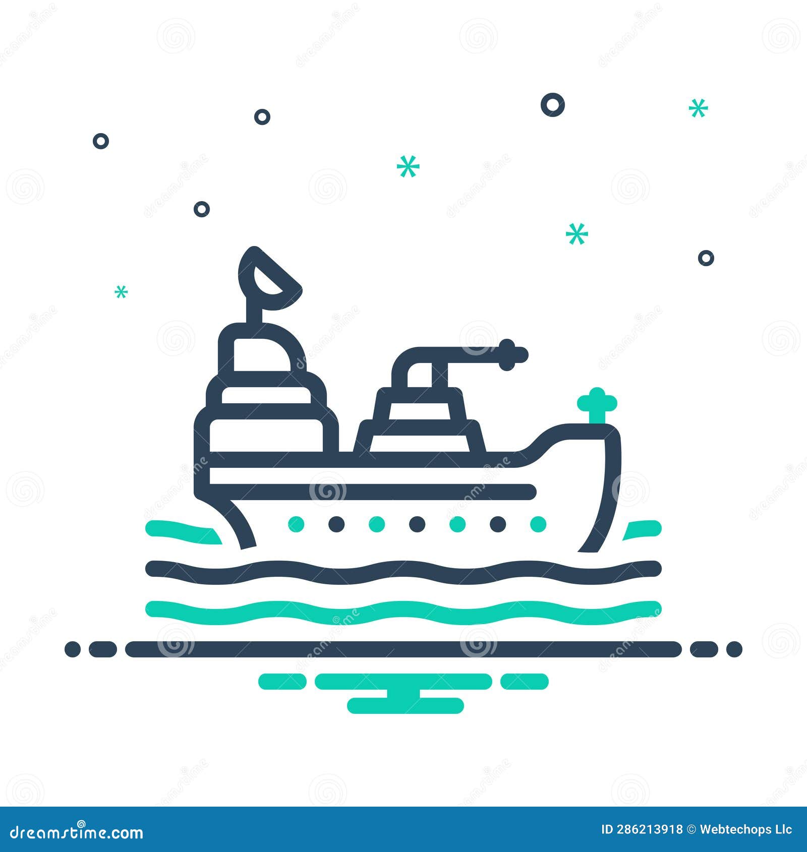 Mix Icon for Naval, Ship and Cruiser Stock Illustration - Illustration ...