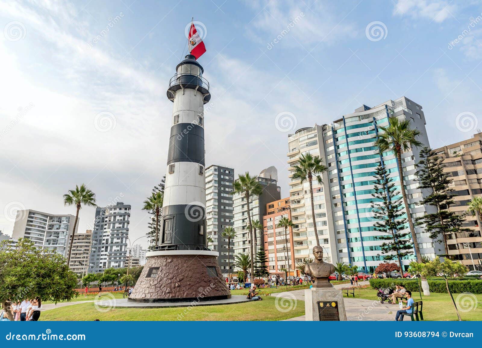 The Naval Lighthouse on the Coast of Miraflores, Lima, Peru Editorial ...