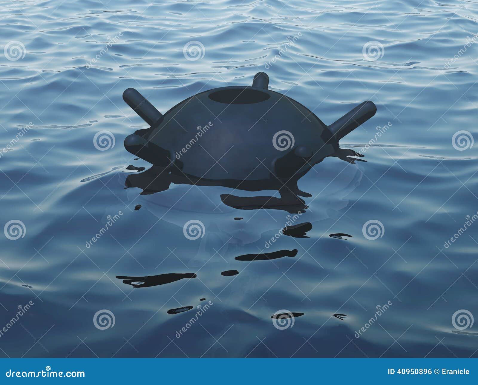 Naval mine stock illustration. Illustration of surfaced - 40950896