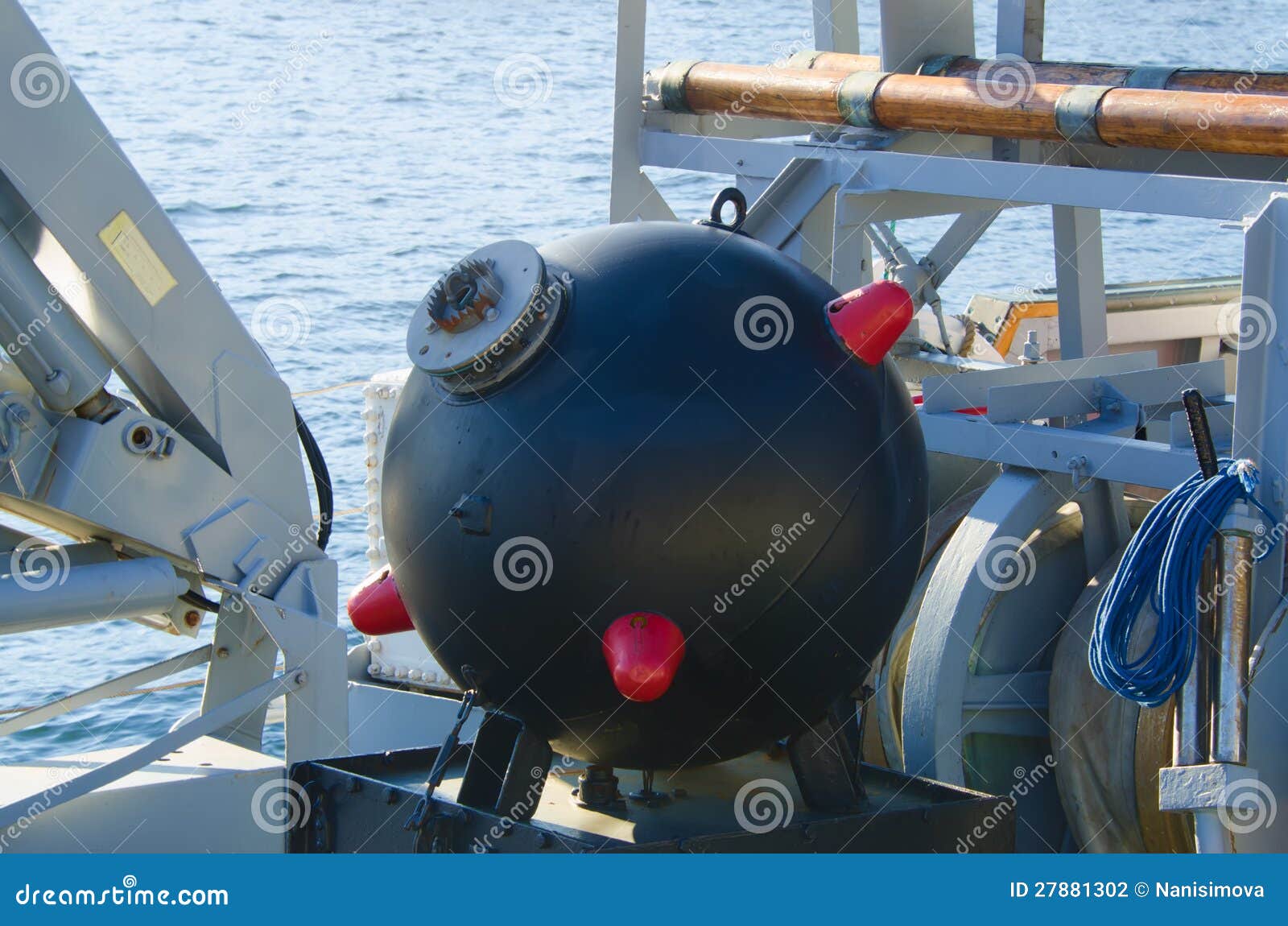 Naval Mine from the Second World Stock Photo - Image of ocean, naval ...